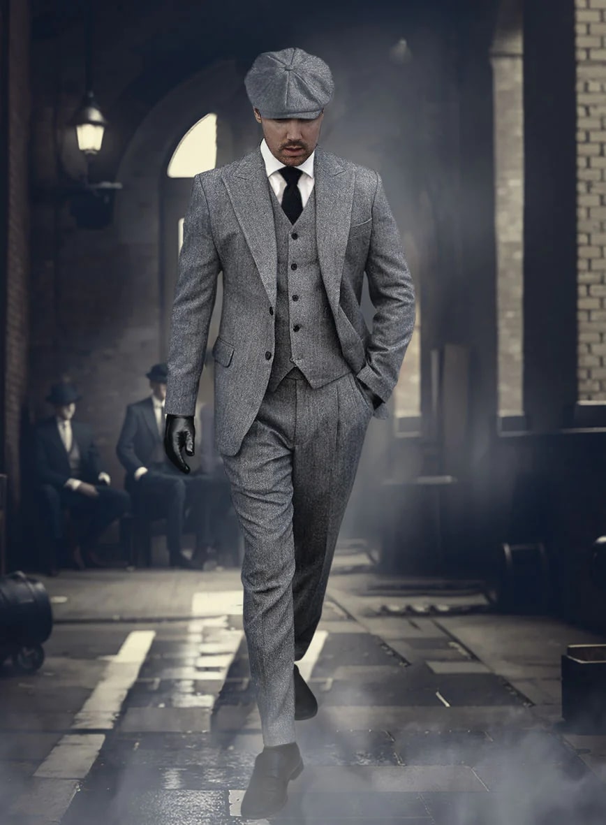 Thomas Shelby Peaky Blinders Vintage Gray Tweed Suit – OvercoatUSA