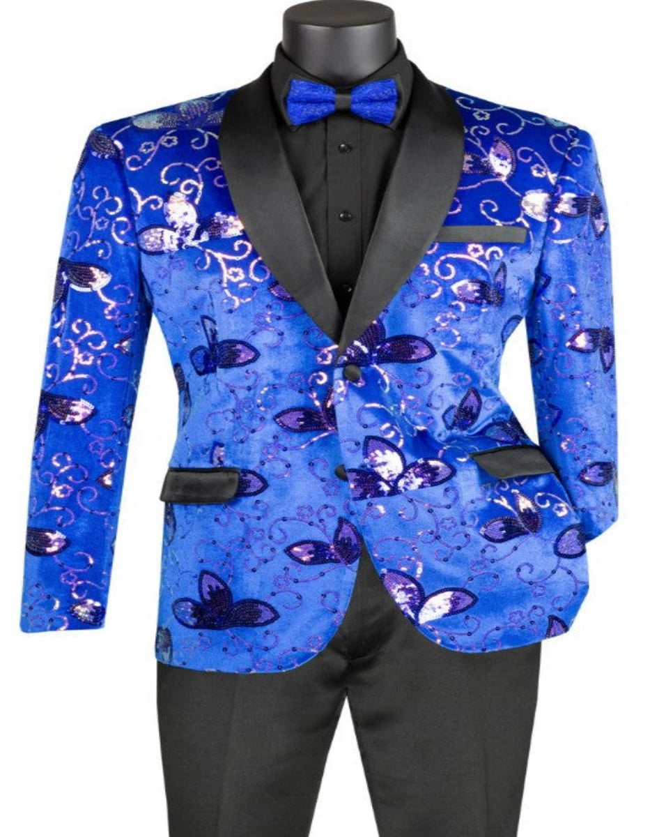 Blue Prom Suit - Blue Homecoming Outfits For Guys Paisley Floral Print ...