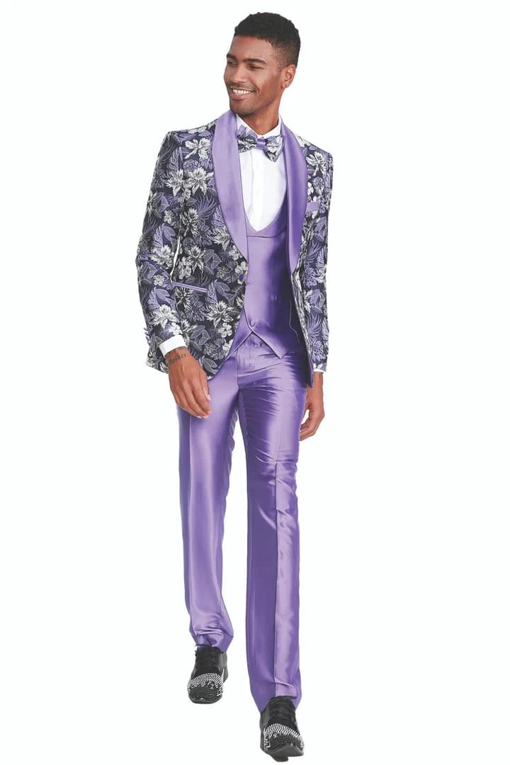 Purple Prom Suit - Purple Prom Outfit - Purple Prom Shawl Lapel Tuxedo ...