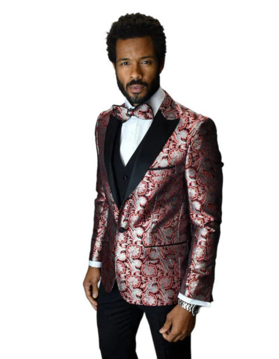 Statement 100% Wool 4 Piece Red Mens Tux – OvercoatUSA