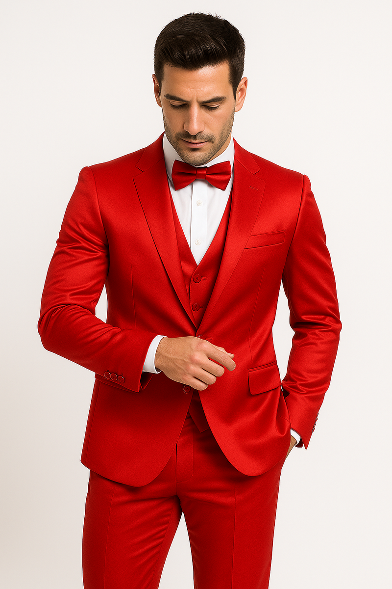 Red-satin-tux-wedding-prom – OvercoatUSA