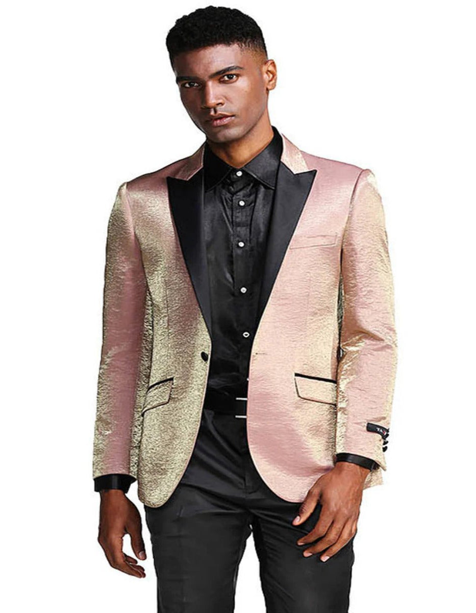 Mens Rose Tuxedo - Men's Slim Fit Shiny Satin Prom & Wedding Tuxedo Ro ...