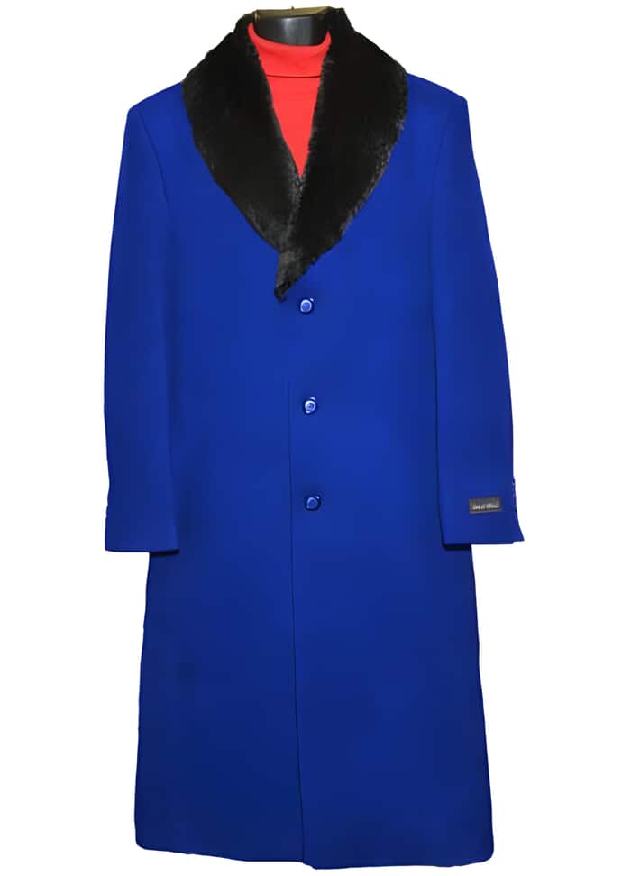 Royal Blue 3 Button Wool Ankle length Overcoat ~ Long men's Dress Topc ...