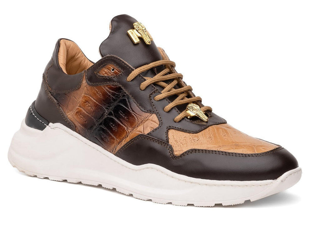 Men's Mauri Rust Brown Baby Croc Sneakers Classic – OvercoatUSA