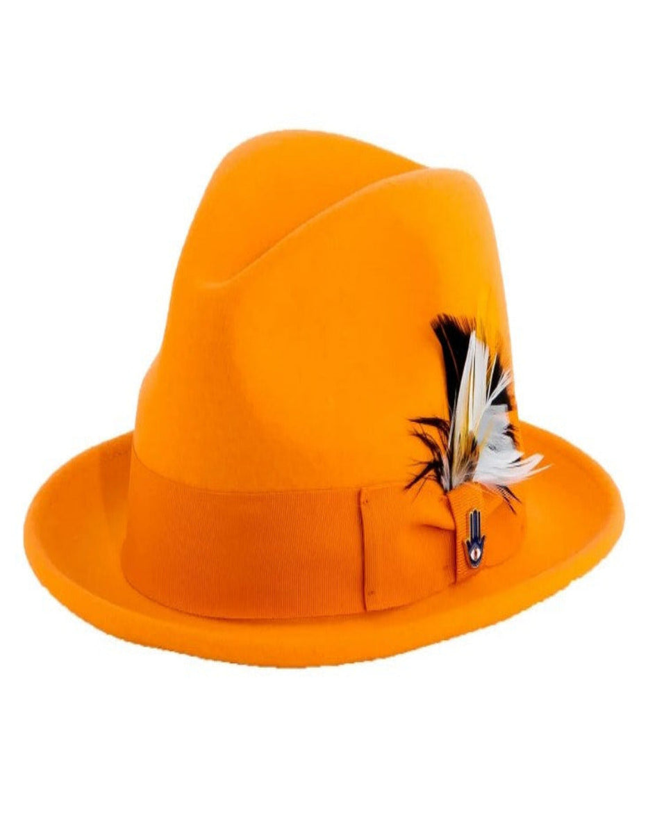 Tangerine Dress Hat 1920s Fedora Style - Mens Narrow Brim Crushable Wo ...