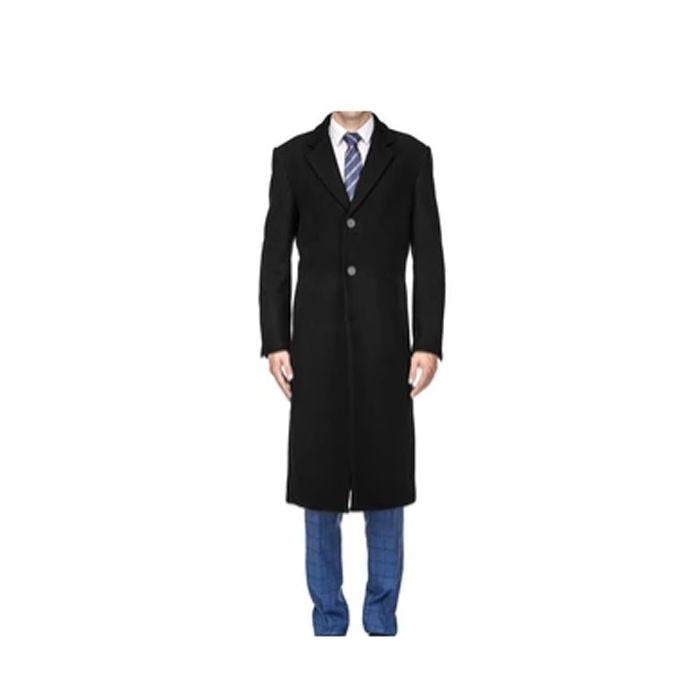 Two Button Wool Blend Solid Pattern Modern OverCoat Black – OvercoatUSA