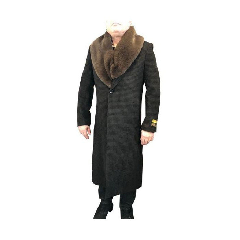 Two Handwarmer Side Pockets Brown Alberto Nardoni Overcoat – OvercoatUSA