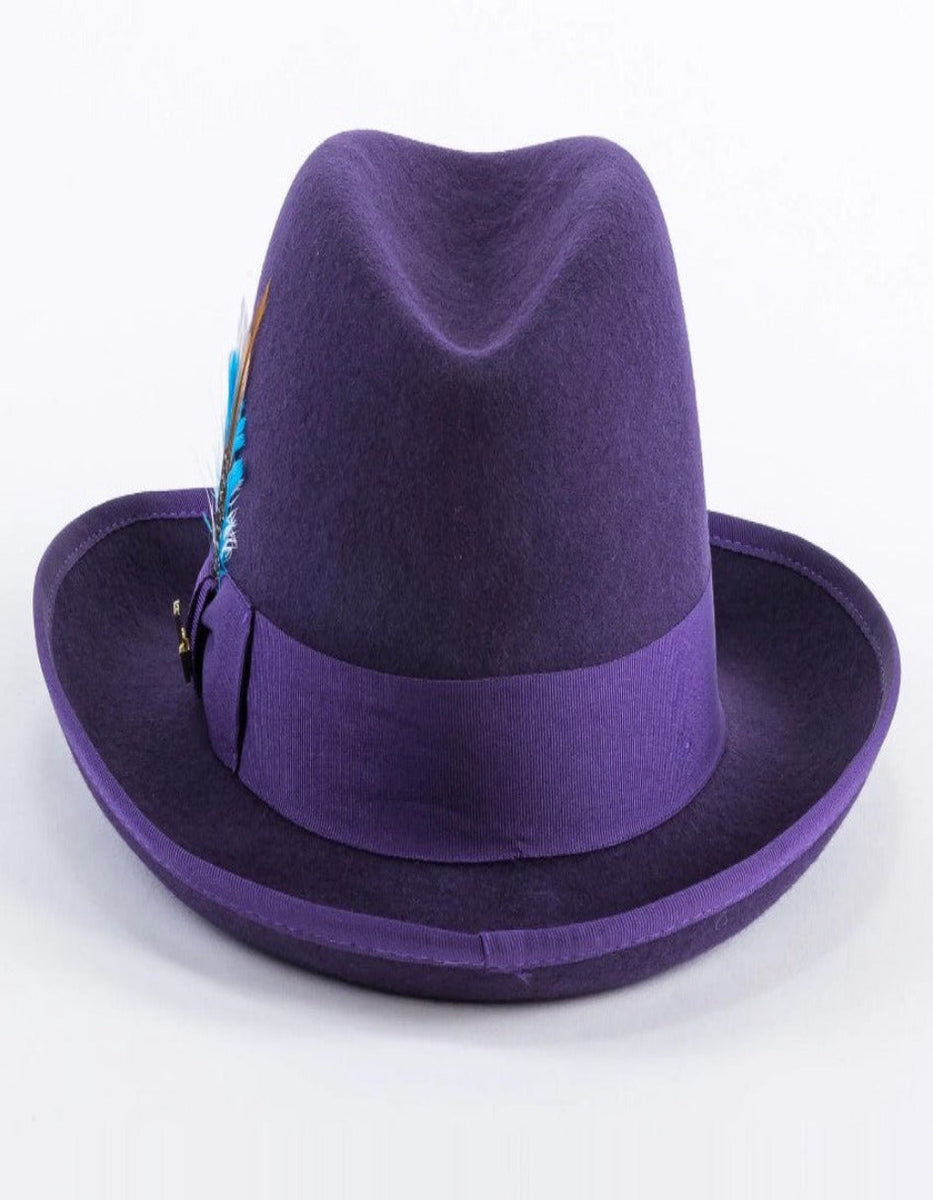 Purple Dress Hat 1920s Fedora Style - Mens Classic Gangster Godfather ...