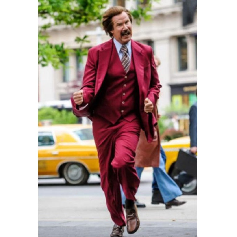 One Chest Pocket 2-Button Notch Lapel Anchorman Costumes – OvercoatUSA