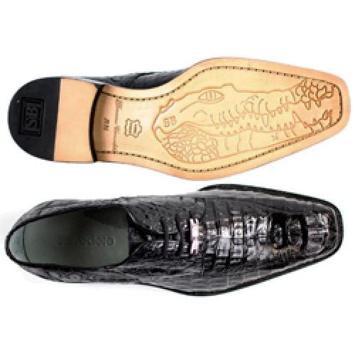 Belvedere Chapo Brown All-Over Genuine Exotic Hornback Crocodile Shoes ...