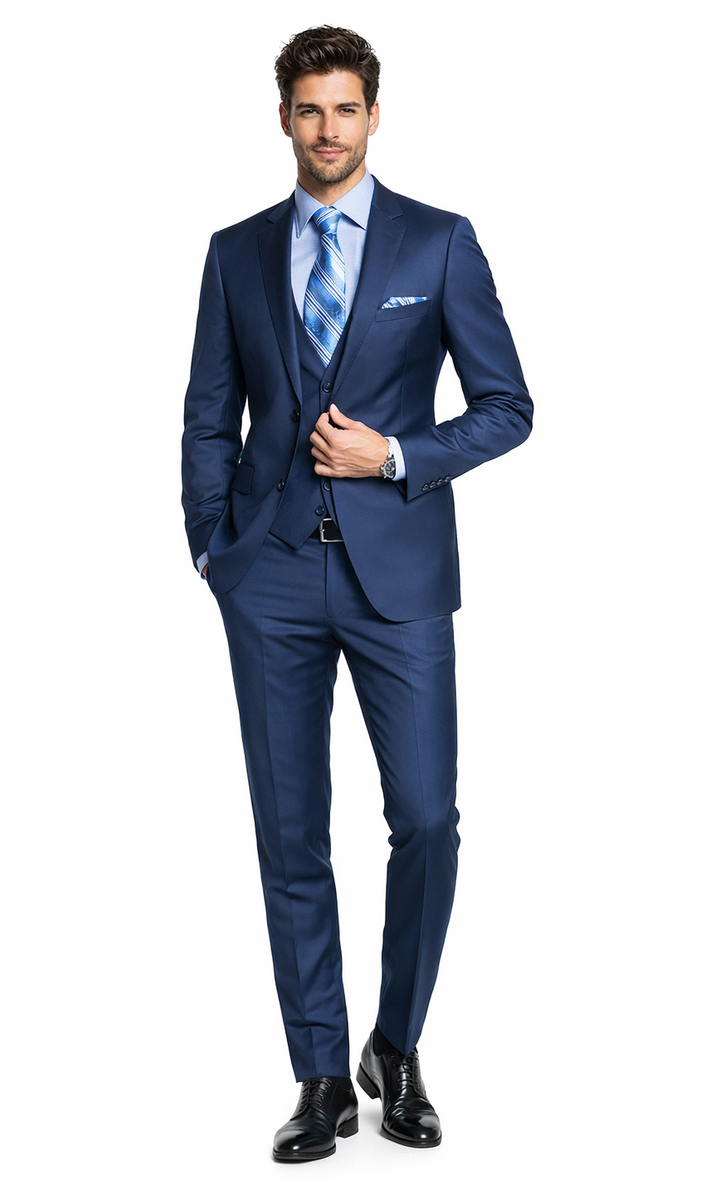 Bertolini Wool & Silk 2Pc French Blue Suit – OvercoatUSA