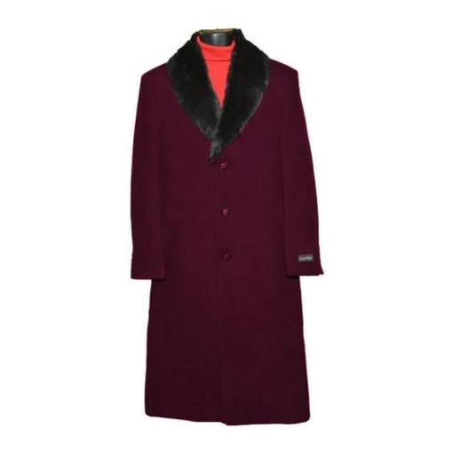 Dark Burgundy Big And Tall Overcoat Trench Coat Raincoats / Topcoat ...