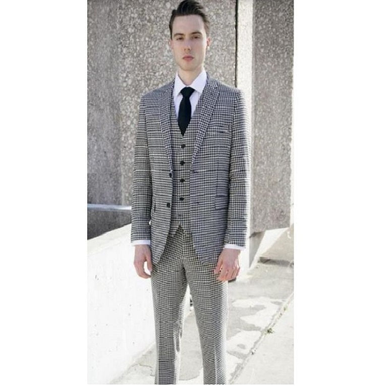 Black~White Checkered Suit - Gray Checkered Texture Suit – OvercoatUSA