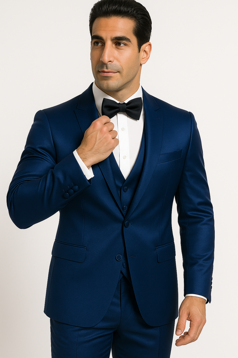 Blue satin-tux-wedding-prom – OvercoatUSA