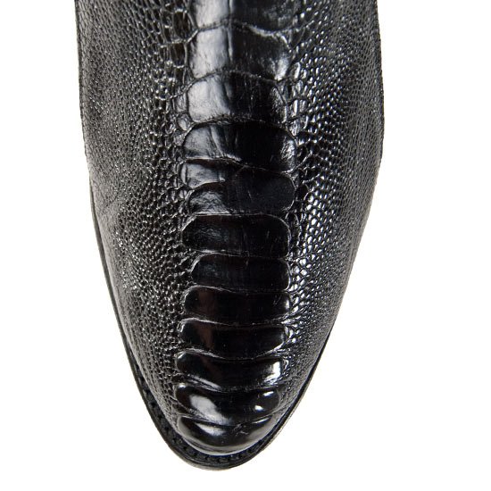 Botas de Pata de Avestruz Punta Oval Color Negro LAB-650505 – OvercoatUSA