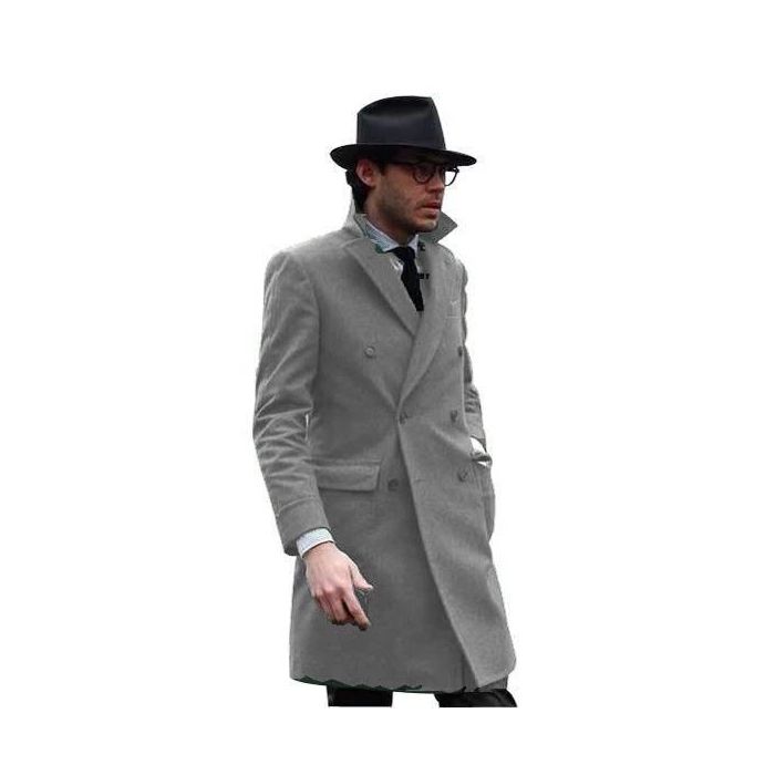 Mens Driving Coat - Mens Carcoat - Gray Wool Coat – OvercoatUSA