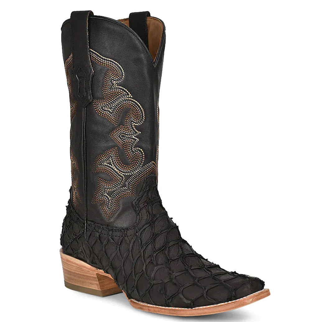 Black Pirarucu Fish Cowboy Boots – OvercoatUSA