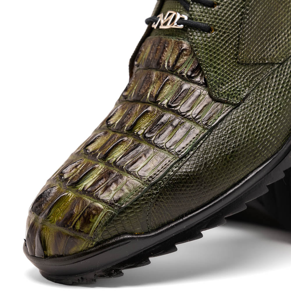 Marco Di Milano Crater Rustic Olive Caiman Crocodile & Lizard Sneakers ...