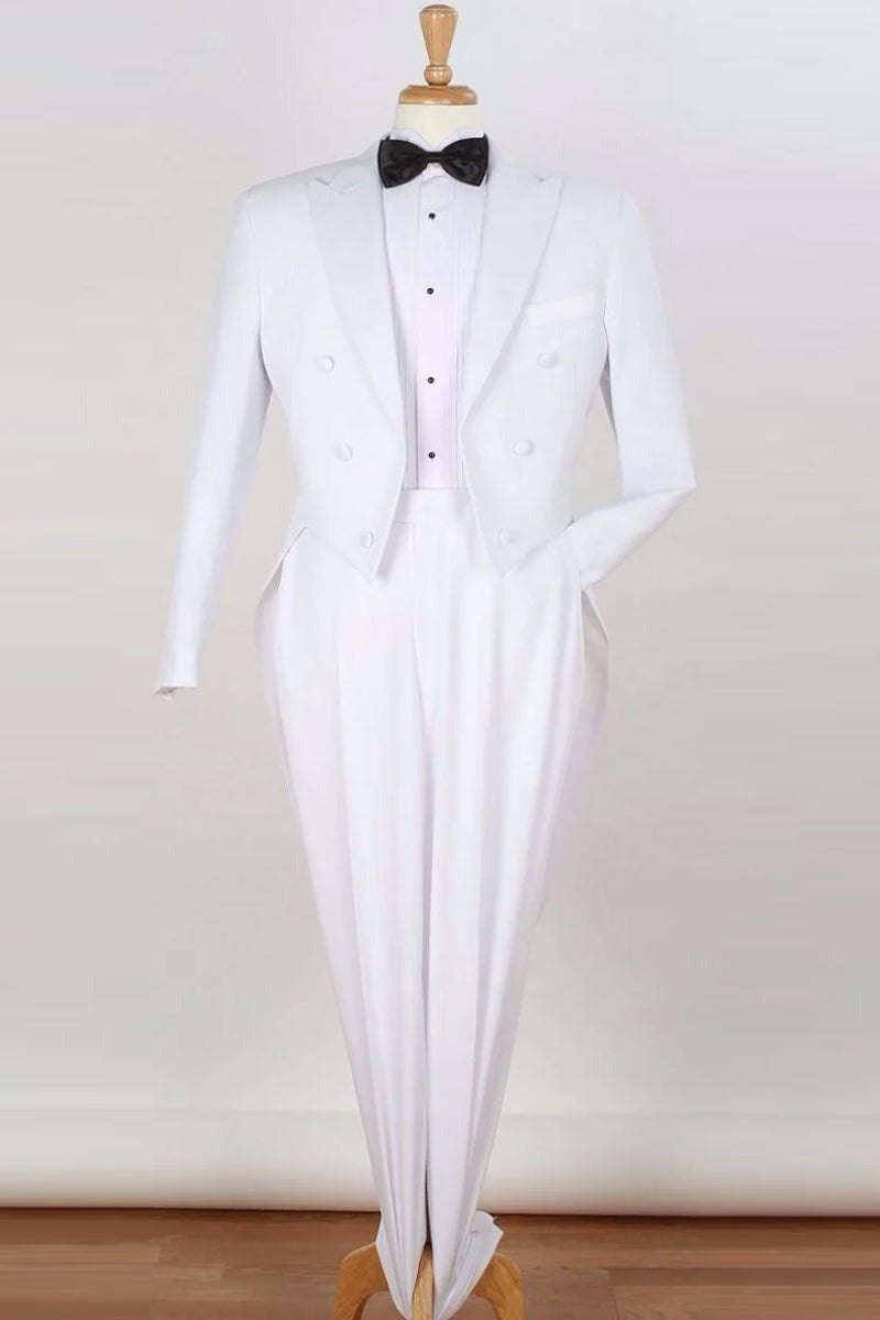 Mens Classic Fit Long Tail Tuxedo in White – OvercoatUSA