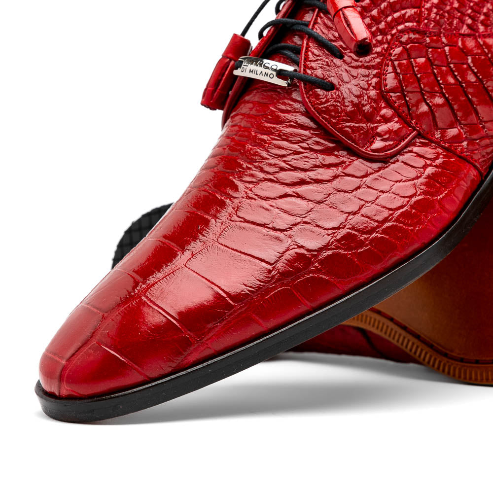 Marco Di Milano Fitipaldi Red Alligator Derby Shoe – OvercoatUSA
