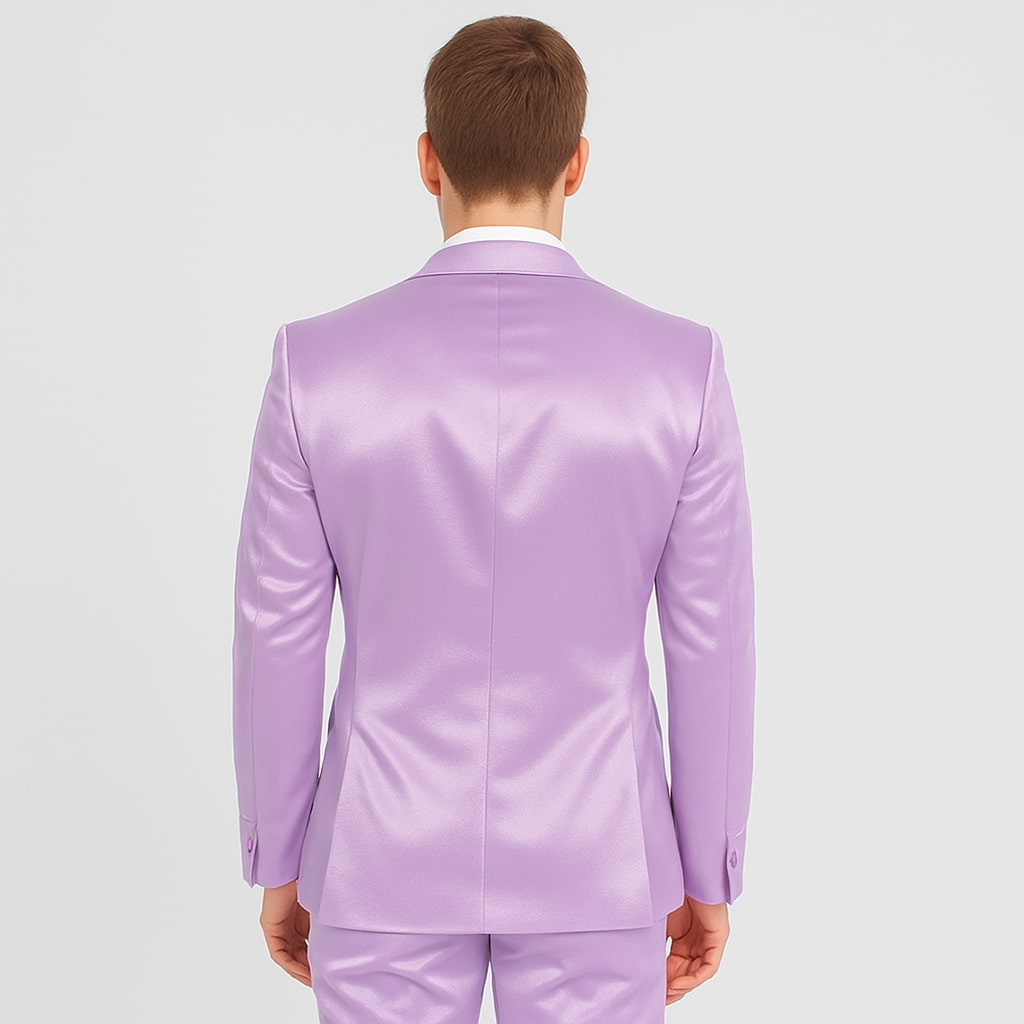 Lavender Satin Tuxedo Set – 4-Piece Statement for Weddings & Proms ...
