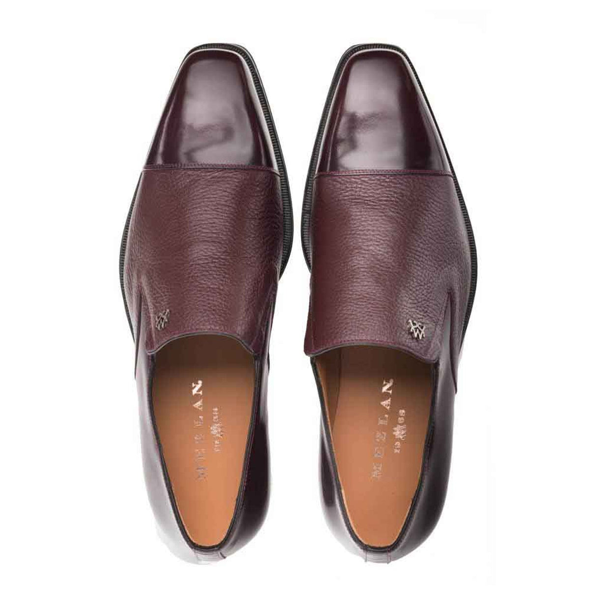 Mezlan Milani Burgundy Calfskin & Deerskin Men’s Classic Dress Slip On ...