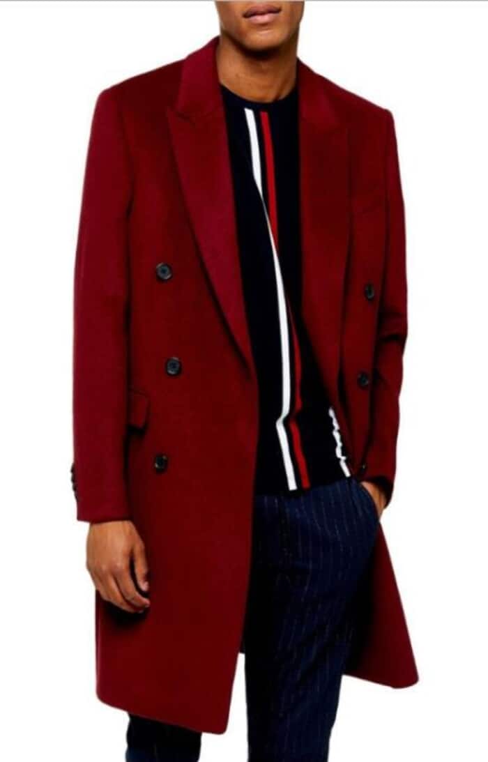 Men's Burgundy ~ Wine ~ Maroon Double Breasted Overcoats – OvercoatUSA