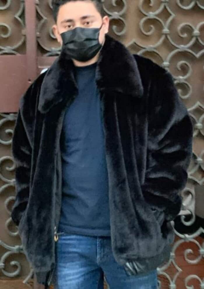 Mens Faux Fur Black Faux Fur Fuzzy Jacket – OvercoatUSA