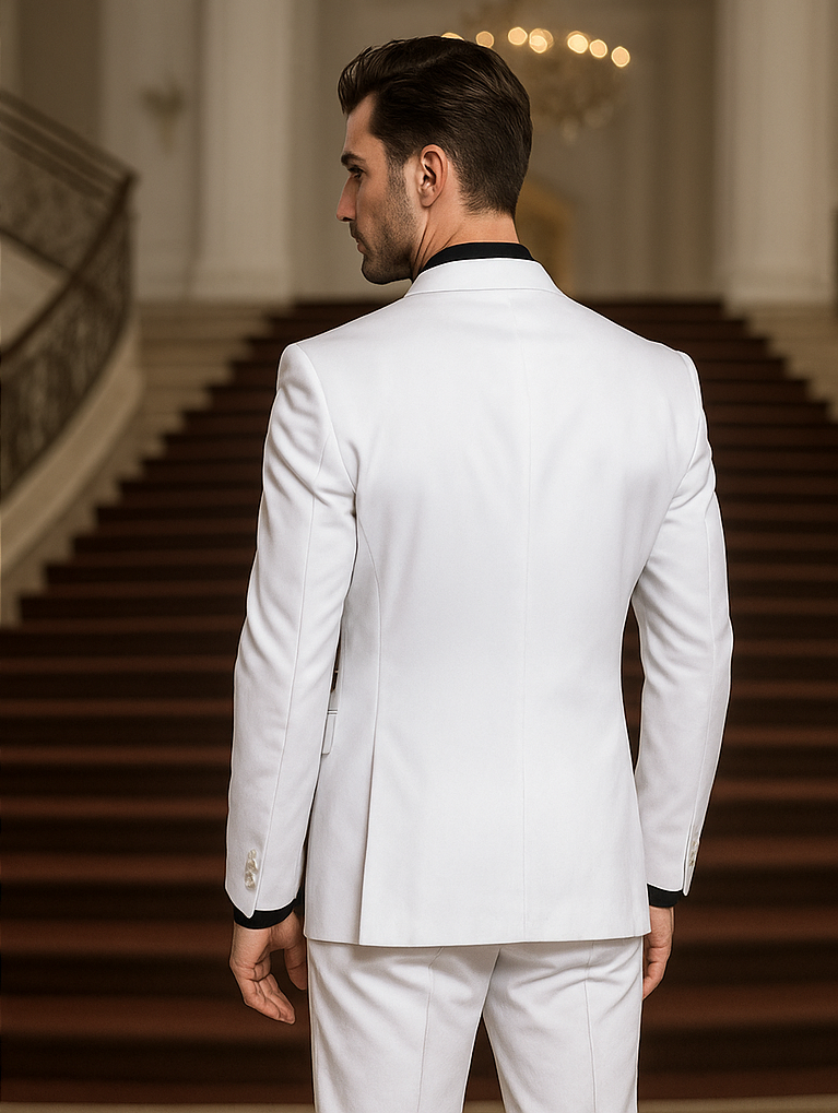 Mens John Travolta Saturday Night Fever Disco Suit in White – OvercoatUSA