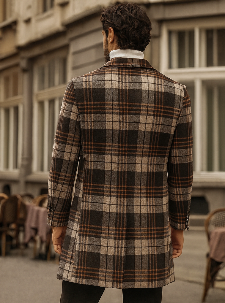 Men’s Multicolor Plaid Overcoat & Peacoat – Stylish Plaid Topcoats for ...