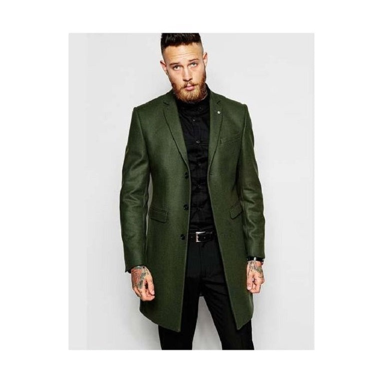 Mens 3 Button Full Length Overcoat Single Breasted – OvercoatUSA