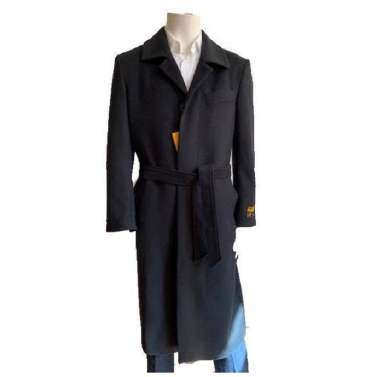 Mens Overcoat - Black Full Length Topcoat - Wool Coat – OvercoatUSA