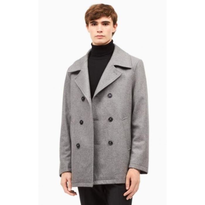 Peacoat Slim Fit Light Grey Wine - Fitted Wool Peacoat - Slim Cut ...