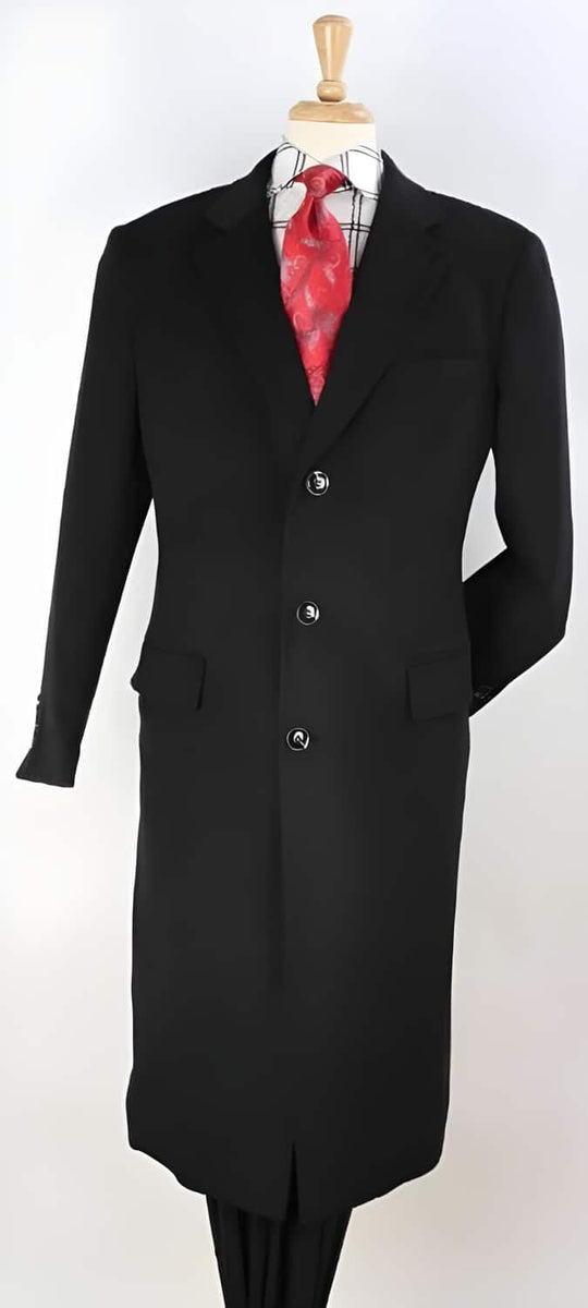 Mens Plaid 100% Wool Overcoat - Plaid Wool Topcoat Black – OvercoatUSA