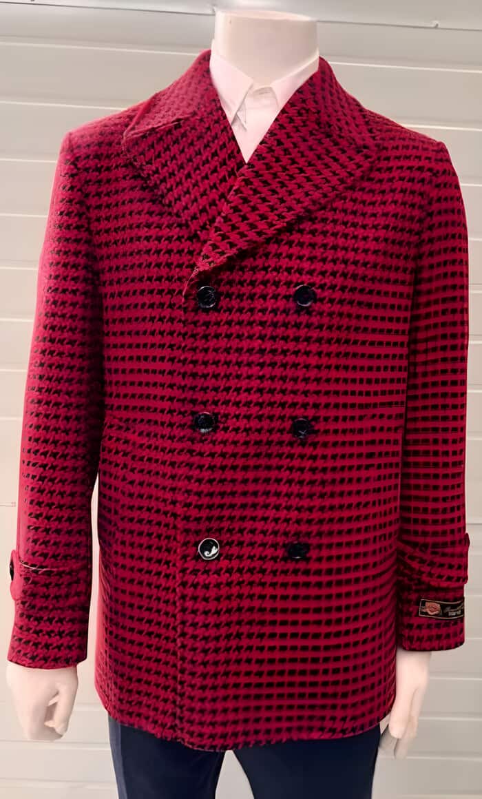 Mens Plaid Overcoat - Wool Peacoat - Plaid Topcoats Red – OvercoatUSA