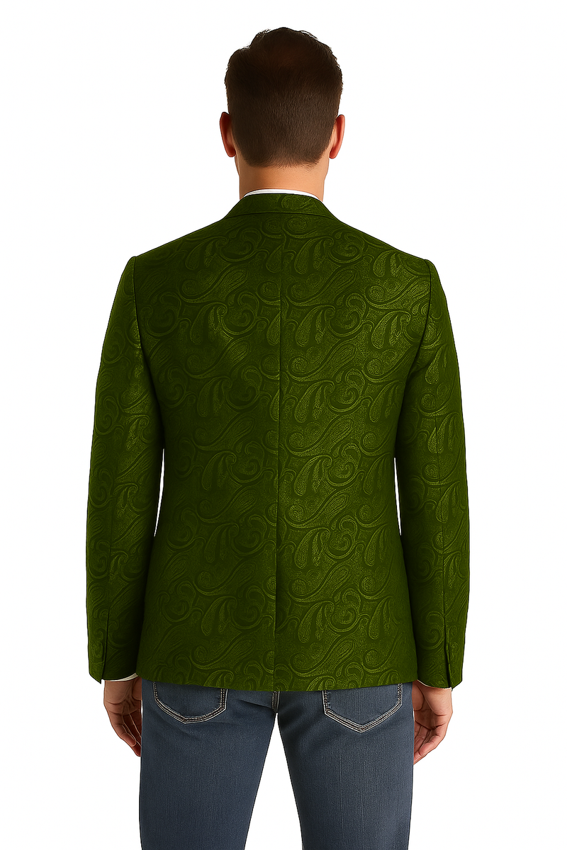 Mens Western Blazer - Paisley Pattern Cowboy Tuxedo Jacket in Color Ol ...