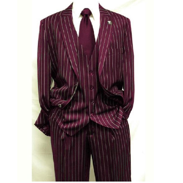 Men's Gangster Bold PinStripe Stripe Chalk Pinstripe Vest – OvercoatUSA