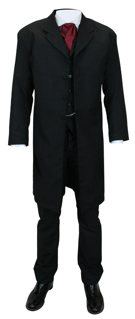 3-Piece Callahan Frock Suit - Black – OvercoatUSA