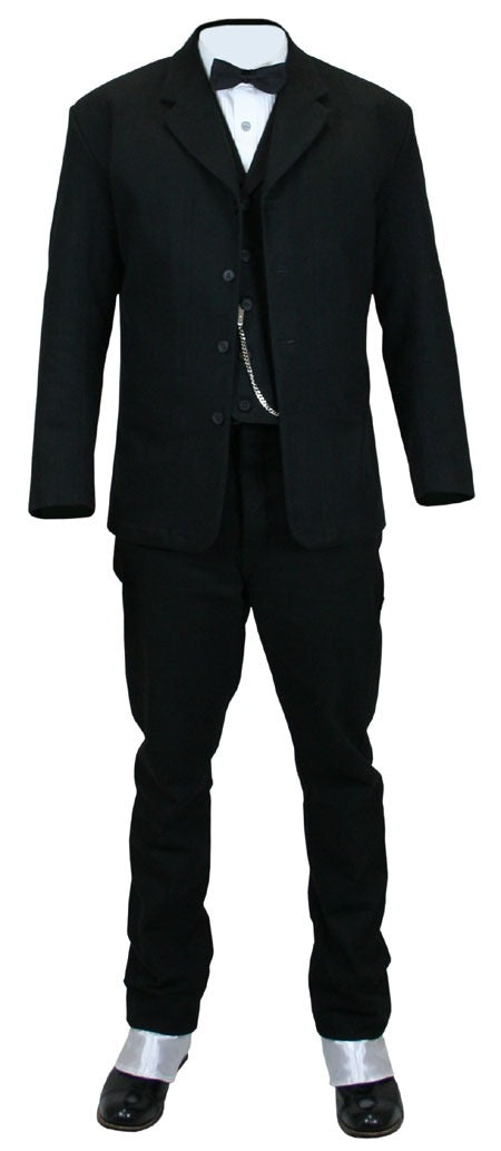 3-Piece Livingston Sack Suit - Black – OvercoatUSA