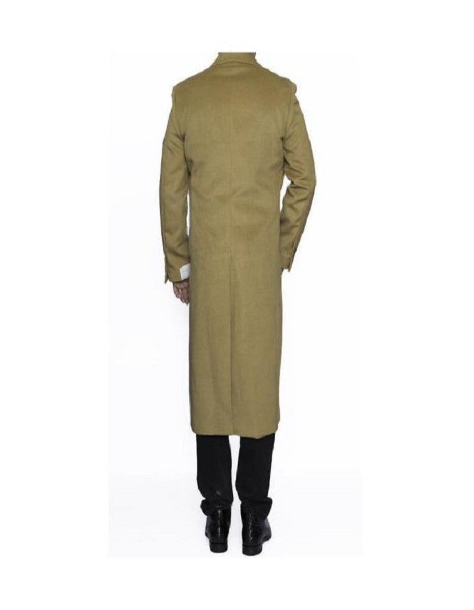 Mens Camel Big And Tall Full Length Wool Overcoat – OvercoatUSA