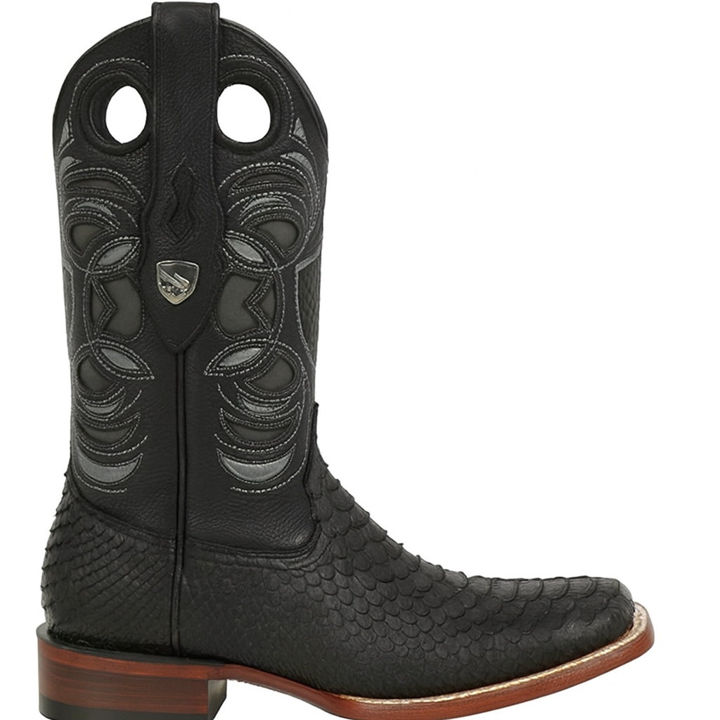 Python Snake Boots Mens Square Toe – OvercoatUSA