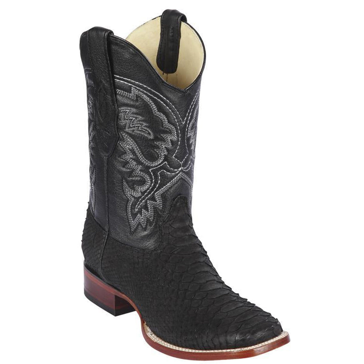 Suede Black Python Cowboy Boots – OvercoatUSA