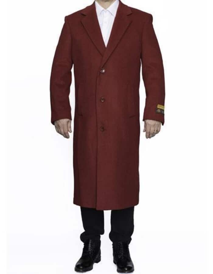 Red Trench Coat - Long Coat - Mens Red Peacoat - Mens Red Overcoat - W ...