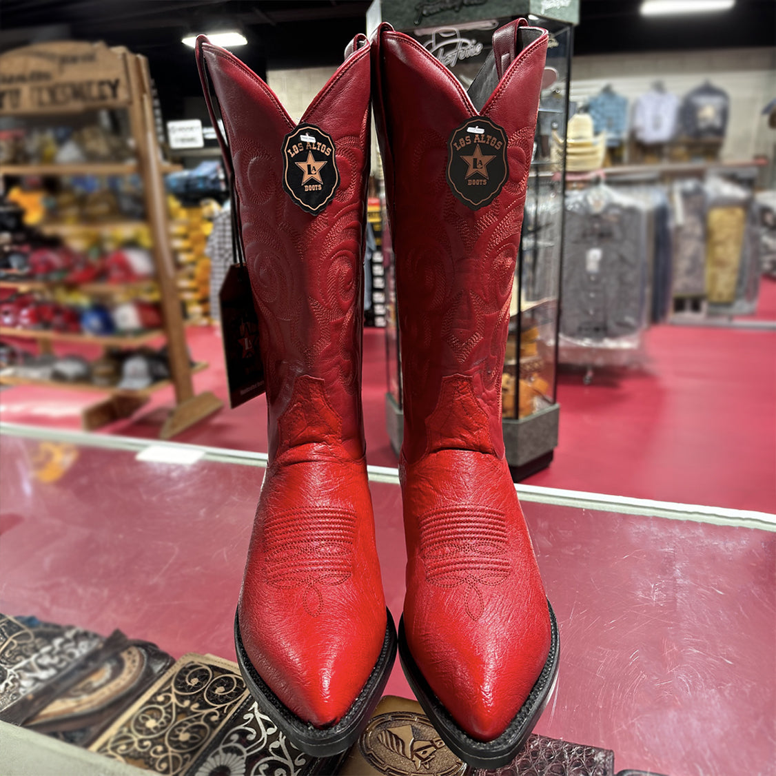 Smooth Ostrich Red Cowboy Boots – OvercoatUSA