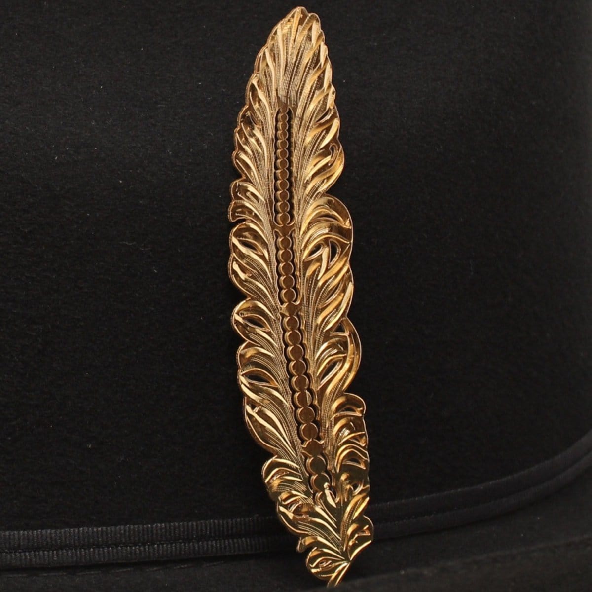 Gold and Silver Metal (Alpaca) Feather for Straw or Felt Cowboy Hat ...