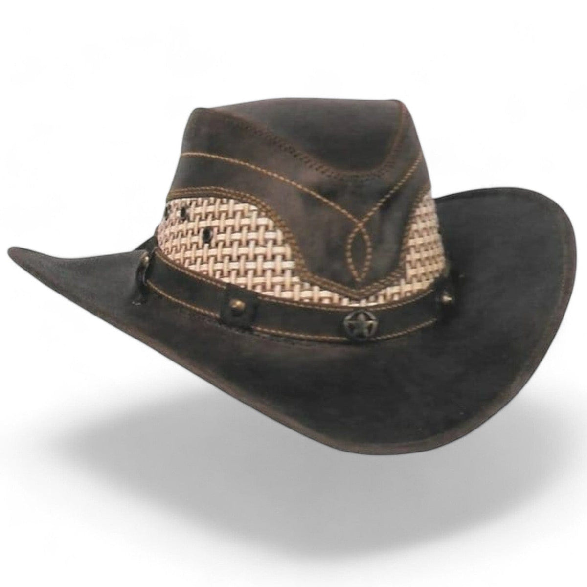 Stone Hats Genuine Leather Cowboy Hat TOM-7101 – OvercoatUSA