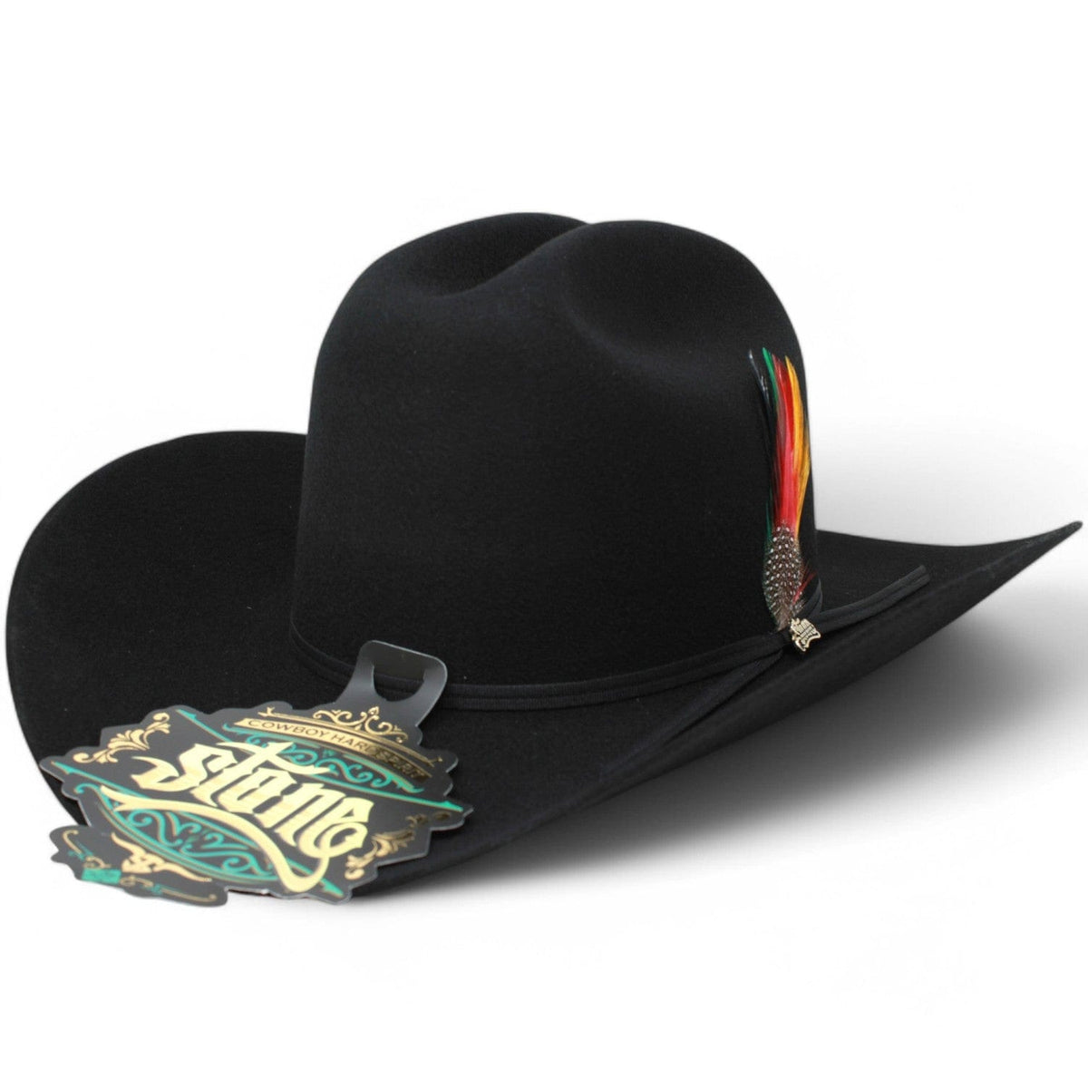 Tombstone 100X El Fantasma Felt Hat with Feathers TOM-100XFANB ...