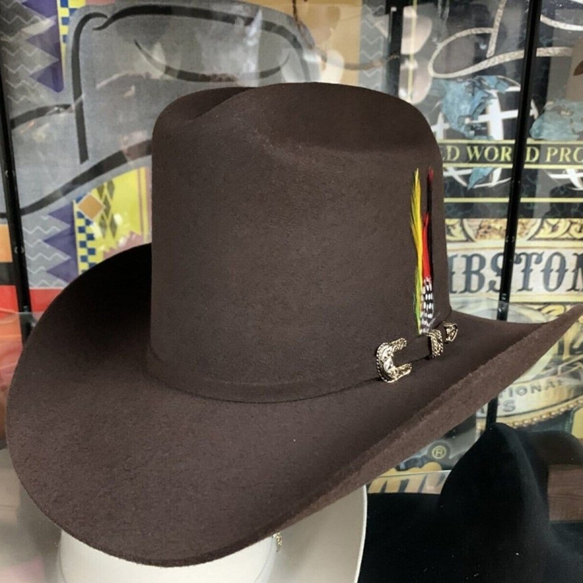 Tombstone 20X Cowboy Felt Hat Los Dos Carnales Shape Brown Chocolate T ...