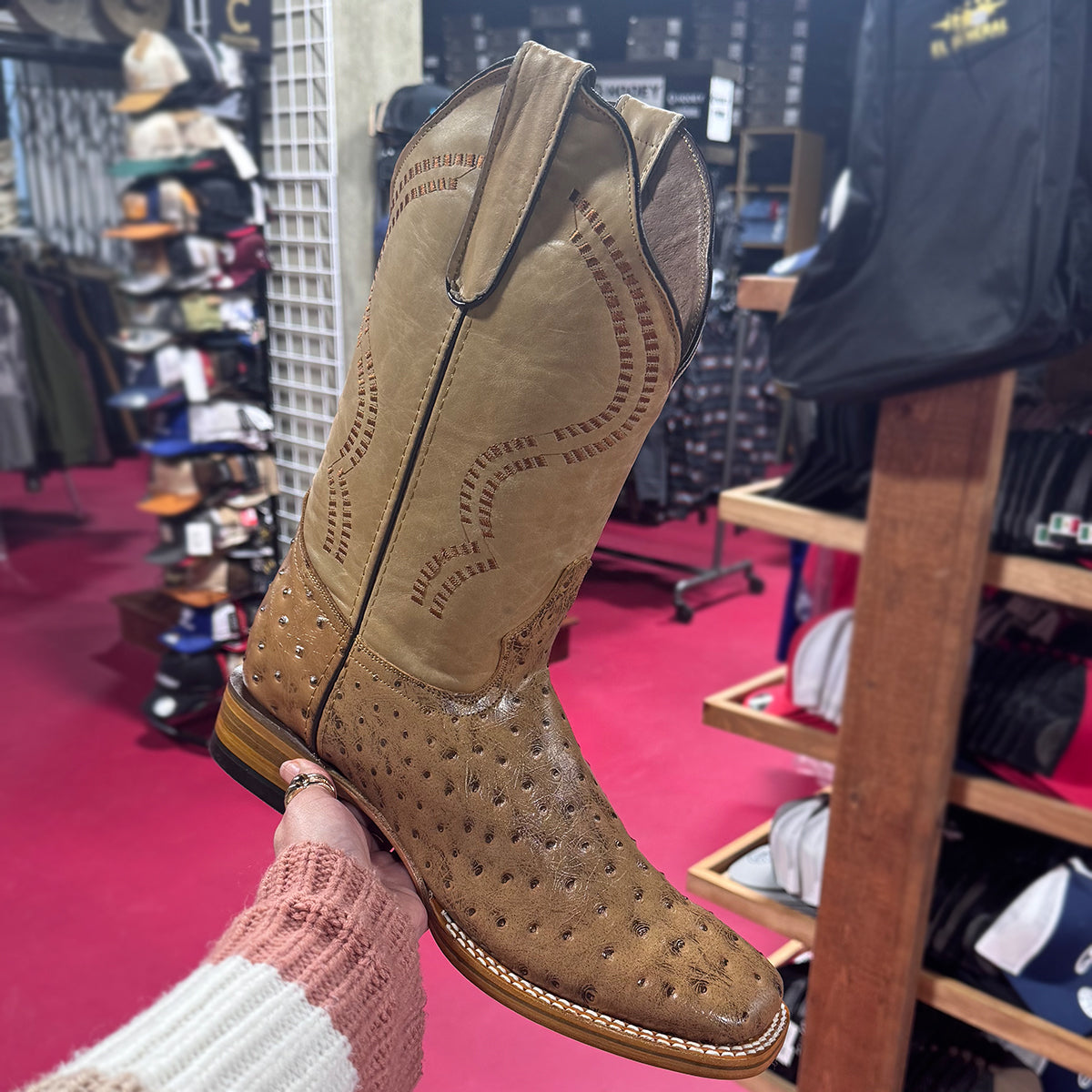 Oryx Ostrich Print Boots – OvercoatUSA