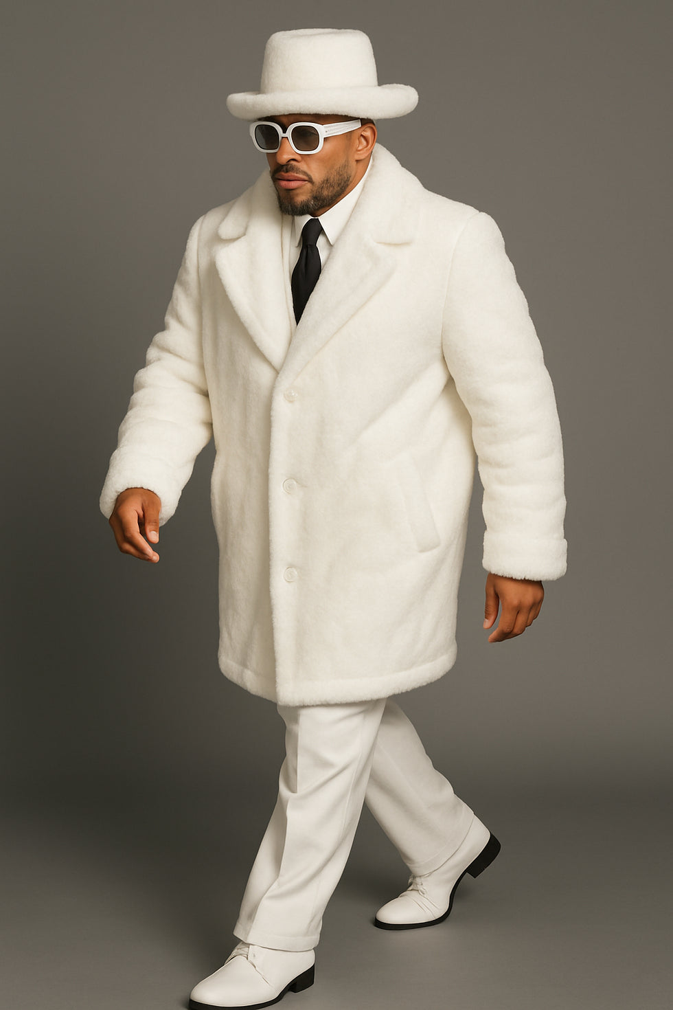 White Pimp Faux Fur Coat - White Pimp Coat – OvercoatUSA